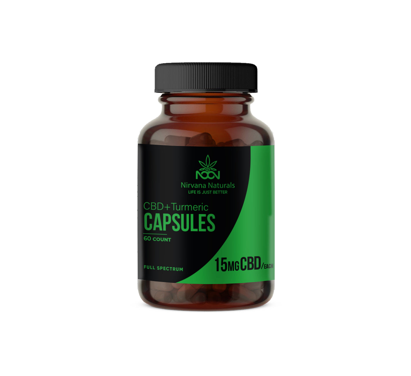 15 MG Hemp CBD Turmeric Capsules – Nirvana Naturals CBD